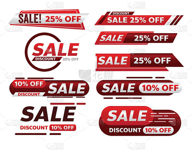 促销红横幅促销标签设计