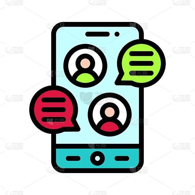 Messaging App icon, Mobile application vector illu