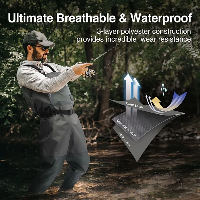 Amazon.com: Piscifun Chest Wader, Stockingfoot Waterproof Fishing Wader ...
