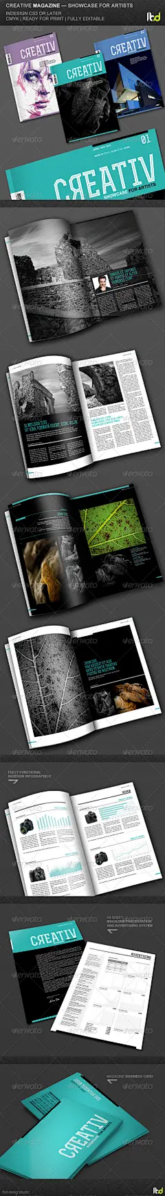 Creative Magazine - Showcase for Artists - GraphicRiver Item for Sale-花瓣网