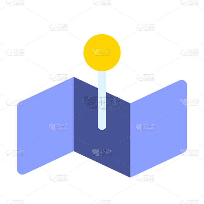 卡通蓝色位置图标icon