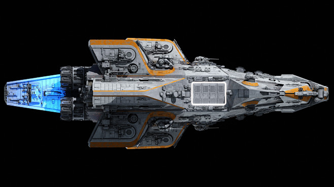 Teroch-class Mandalorian Cruiser，飞船设计概念艺术家 Ansel Hsiao 为星战系列创作的飞船作品
