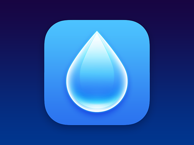 WaterMinder app blue design drop icon illustration logo water