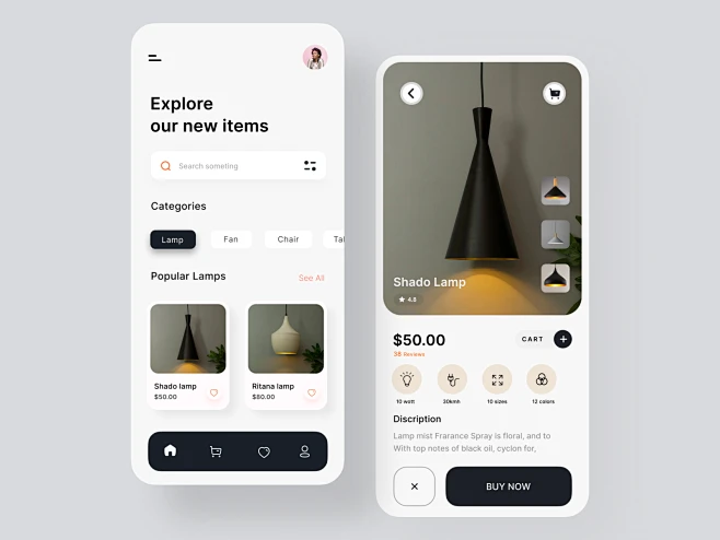 Lamp Shop App ashik designer e-commerce app ios app lamp app lamp shop ...