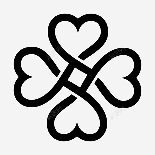 三叶草四片叶子幸运图标 平面电商 创意素材