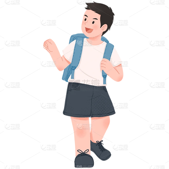 手绘 儿童元素人物插画贴纸 男孩3素材 花瓣网 5587