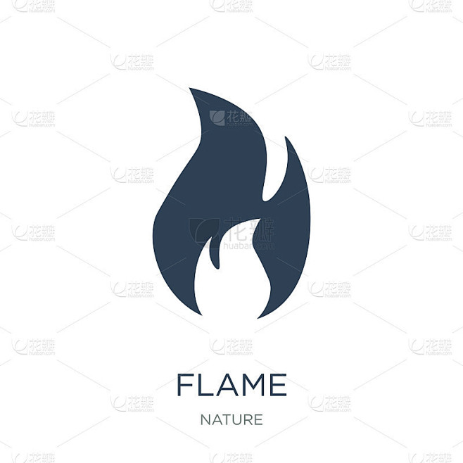 flame icon vector on white background, flame trend
