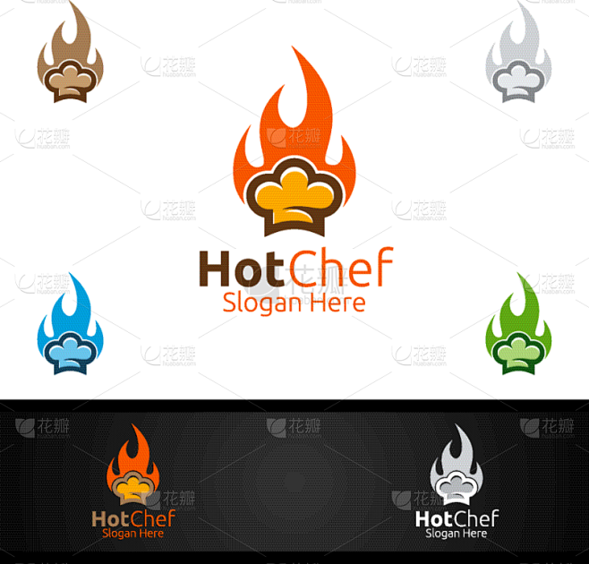 hot chef food logo for restaurant or cafe