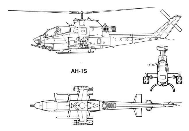 AH-1“眼镜蛇”武装直升机 线图