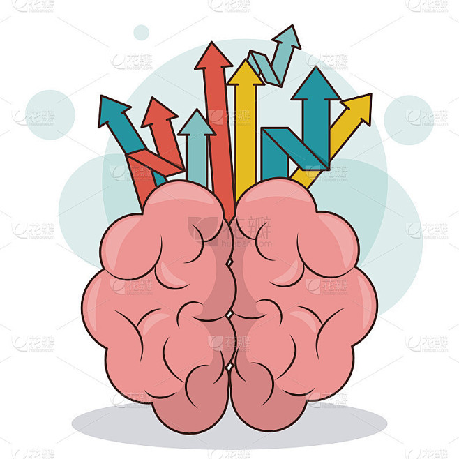 human brain arrows creativity business growth conc
