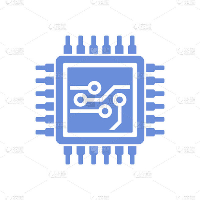 平面样式 Cpu 图标。矢量