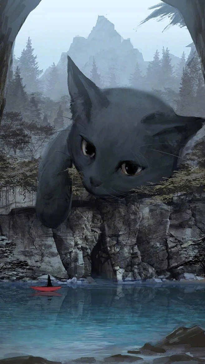 当动物变得巨大 · 日本插画师 もの久保（@MonoKubo） | www.pixiv.net/member.php?id=4545042 -花瓣网