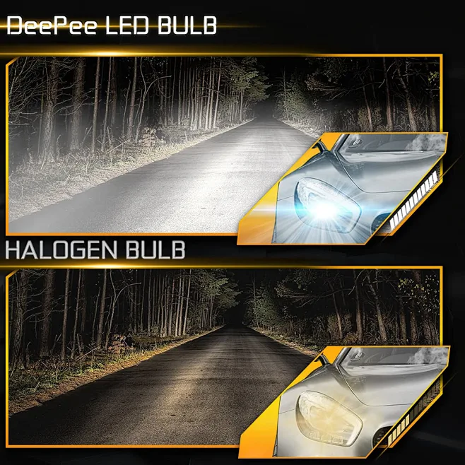 Deepee 9006 LED Headlight Bulbs 120W 6000K 20000LM Super Bright HB4 ...