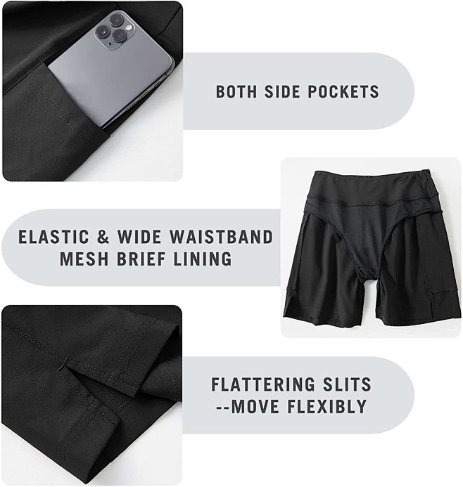 Amazon.com: BALEAF 女式 5 英寸(约 12.7 厘米)速干高腰游泳板短裤 UPF 50+ 泳衣下装带内衬 : 服装、鞋靴和珠宝饰品