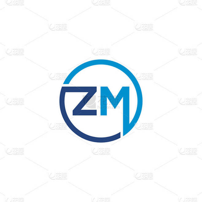 Zm字母图标设计模板元素