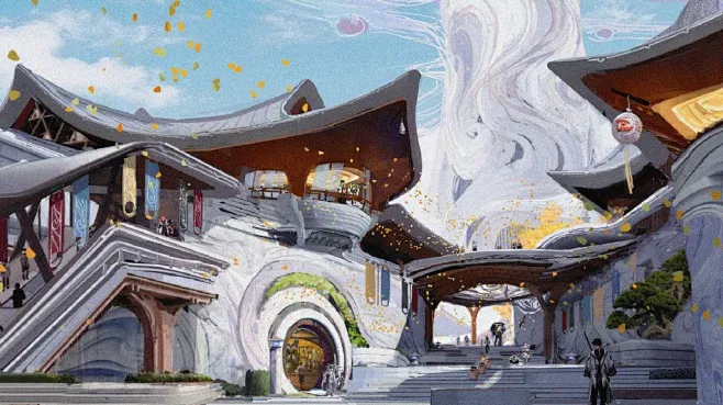 《王者荣耀世界》稷下学院早期概念图 -花瓣网