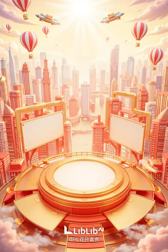 迈克_电商商业大型KV大促展台渲染场景海报-LoRA-迈克的AiGC世界-LiblibAI-花瓣网