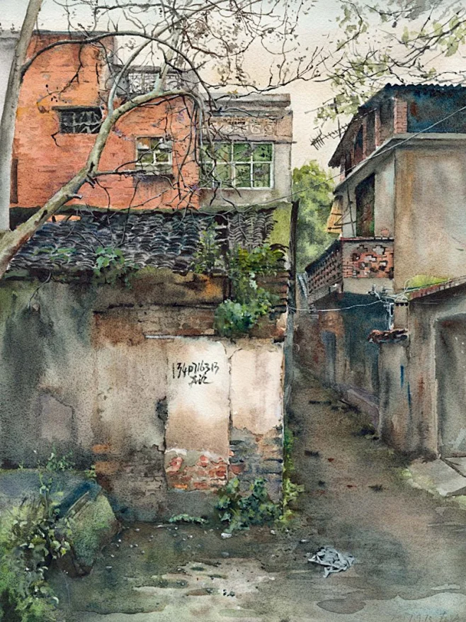 画家熬路用水彩画记录城市的角落续 - 灵感日报-花瓣网