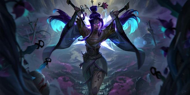 灵魂莲华 卡特琳娜同人 Spirit Blossom Katarina : Sinister Blossom A站画师：Park Jun Seong / 박준성-花瓣网
