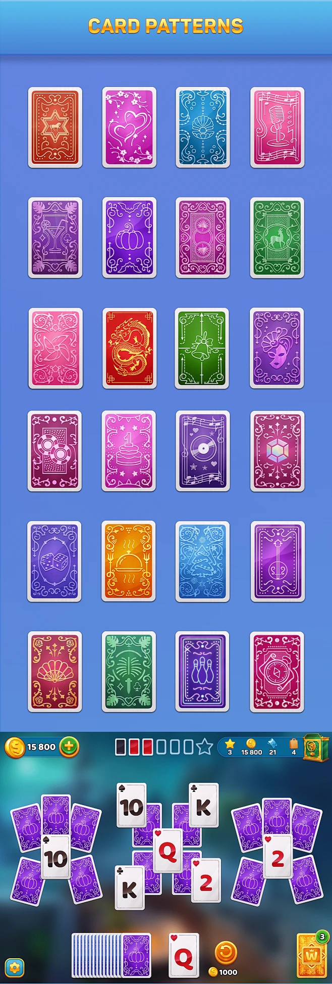 card pattern game design ui art -花瓣网