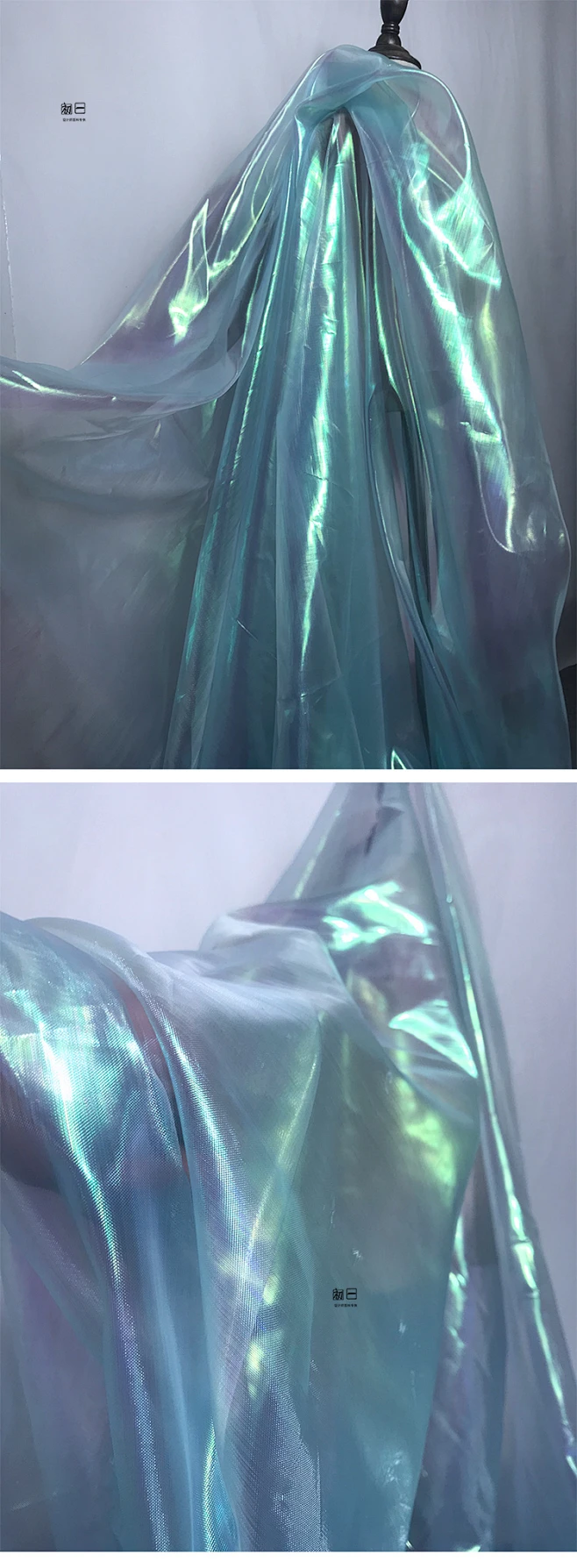 毕业设计透明网纱镭射幻彩欧根纱布料婚纱轻薄纱布镭射连衣裙diy-淘宝网-花瓣网