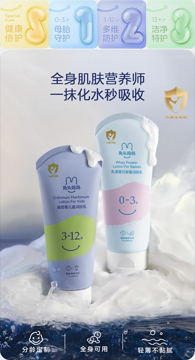 官方兔头妈妈婴儿润肤乳儿童润肤霜200g宝宝分龄身体乳滋润保湿霜-tmall.com天猫-花瓣网