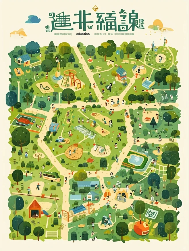 Midjourney可爱手绘地图生成，快马住 - 小红书