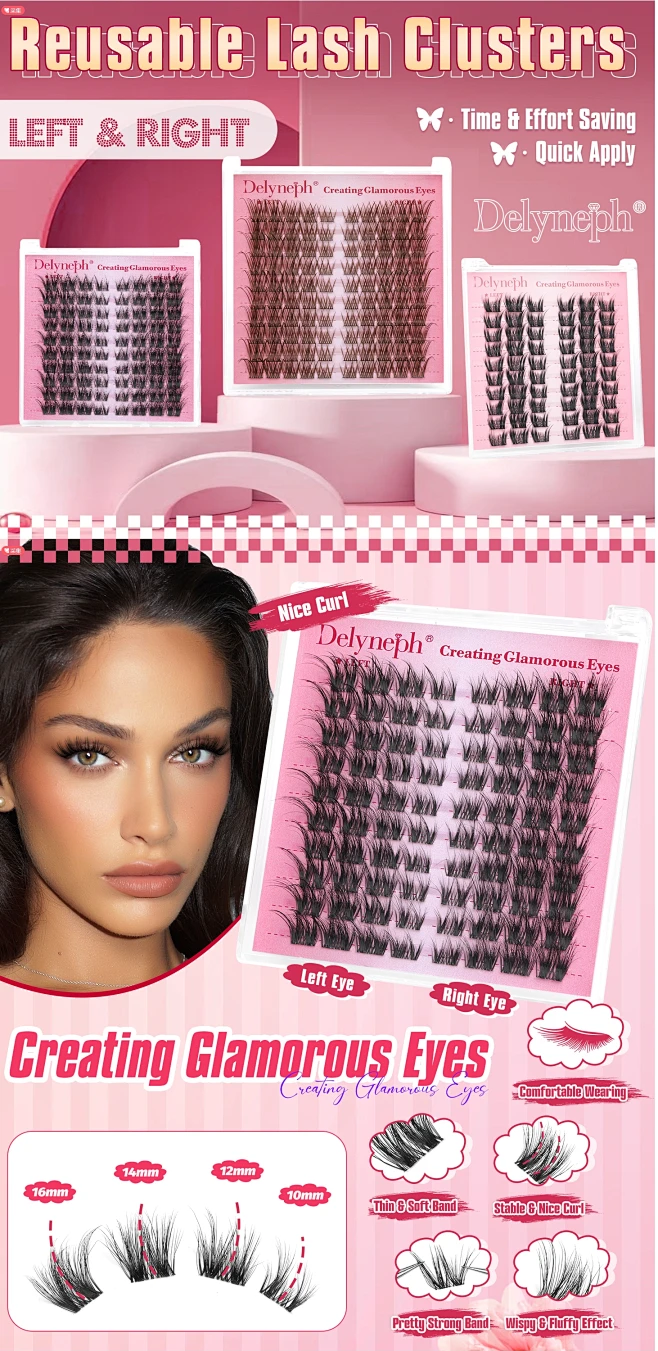 Amazon.com: Cat Eye Lash Clusters Fluffy Eyelash Clusters Wispy Cluster ...