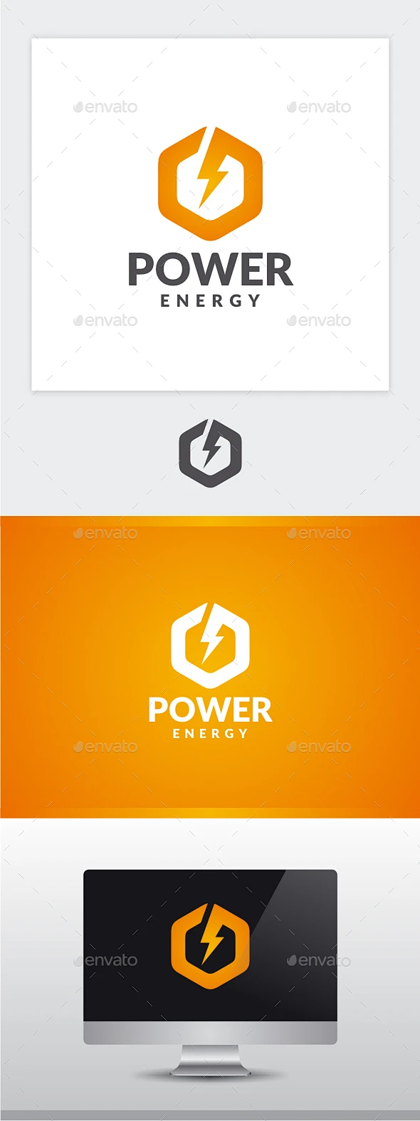 电力能源标志——符号标志模板Power Energy Logo - Symbols Logo Templates创造力,创造力、多维数据集设计 ...