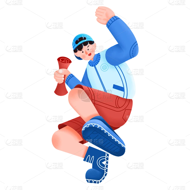 手绘风 人物插画 男生素材 花瓣网 0201