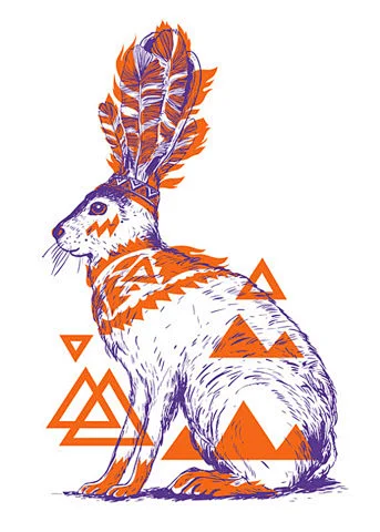 Native Rabbit Triangles Feathers by yeohghstudio on Etsy-花瓣网