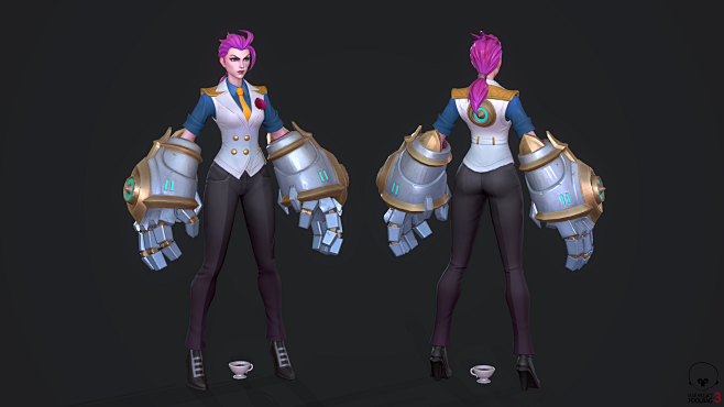 LOL-vi 蔚 铁拳执事-独立角色模型-微元素 - Element3ds.com!