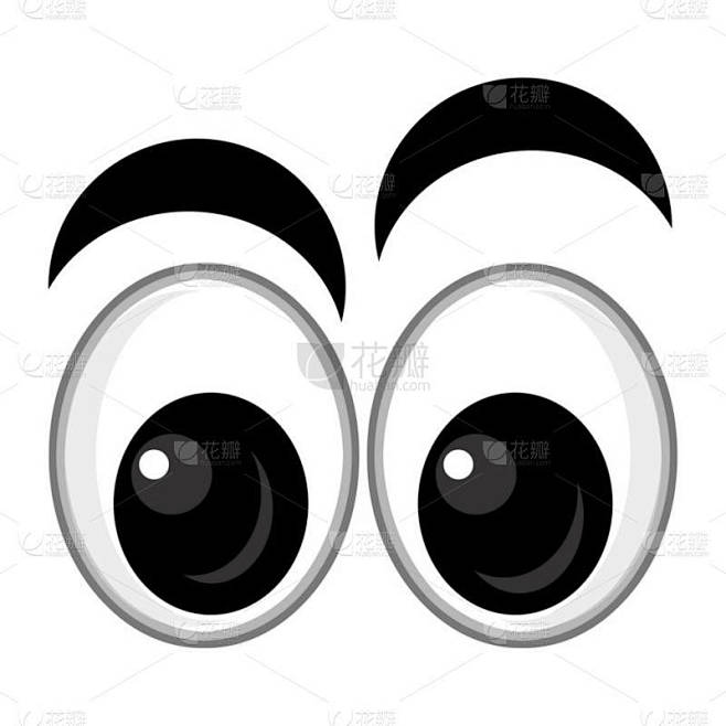 卡通眼睛插图特写