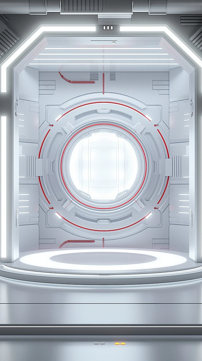 A simple sci-fi style design, high-end futuristic sense. In the middle ...