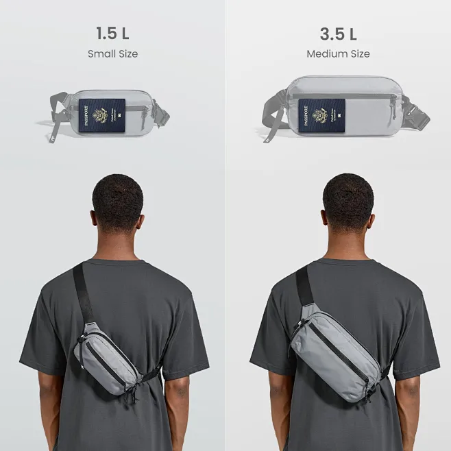 Amazon.com: tomtoc 3.5L Sling Bag with RFID Blocking, Crossbody Bag ...