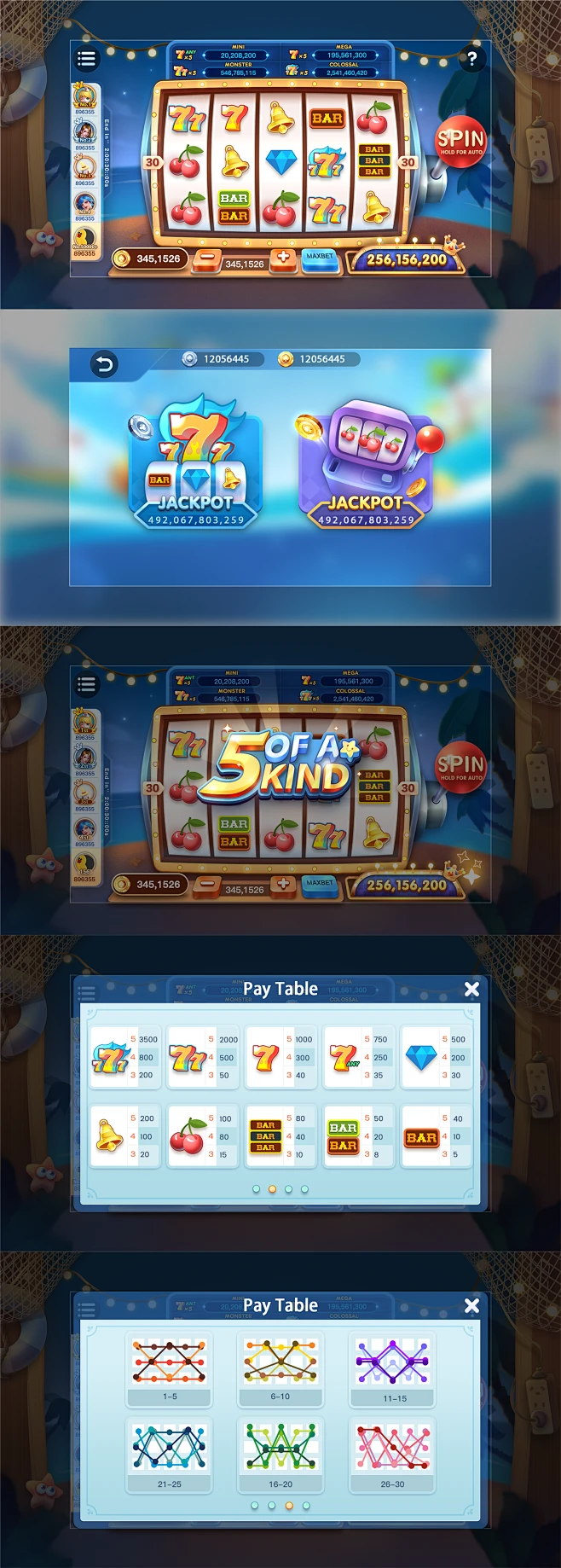 水果机抽奖slots界面|UI|游戏UI|草莓味兔兔砸 - 原创作品 - ()-花瓣网