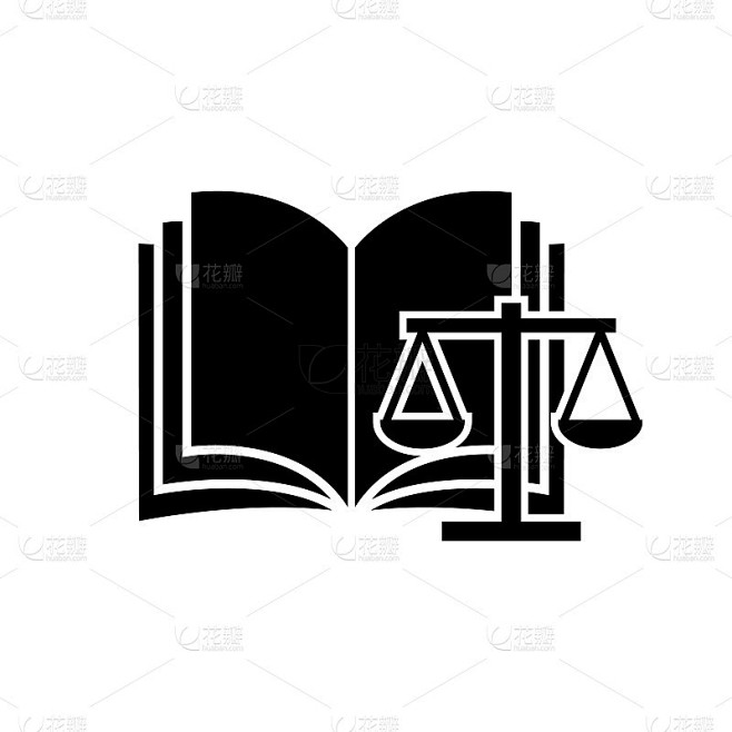 法院标志，法官标志孤立在白色背景上