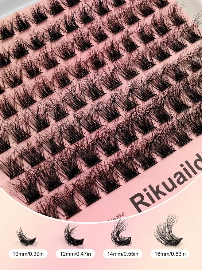 Rikuaild Fluffy Lash Clusters 96pcs Individual Eyelash Thick Cluster ...