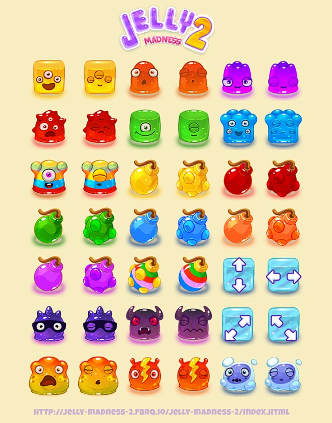 Jelly Madness 2 : Art for 2D game "Jelly madness 2"-花瓣网