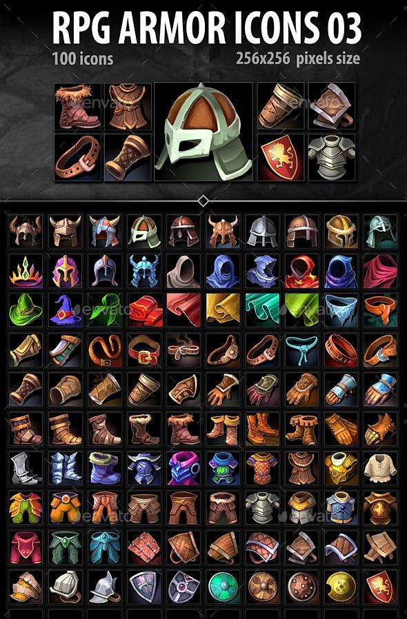 RPG Armor Icons 03 - Miscellaneous Game Assets