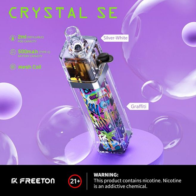 Freeton CRYSTAL SE's crystal pod can hold 2️⃣ml of E-juice and is ...