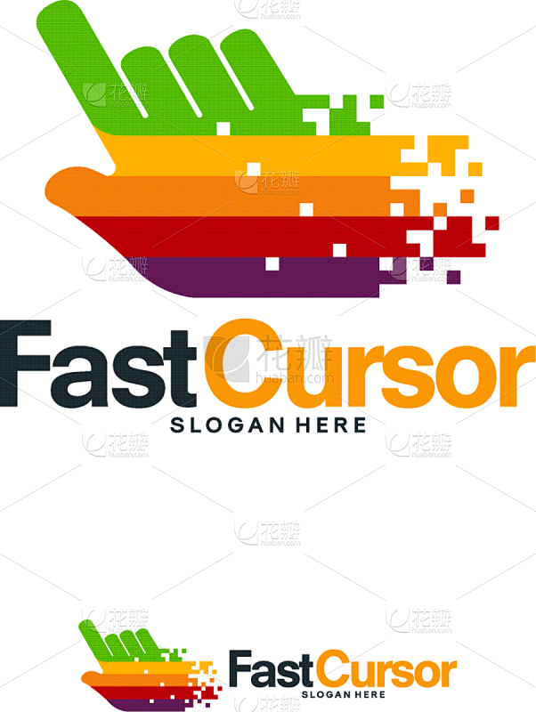 fast cursor logo designs concept pixel cursor