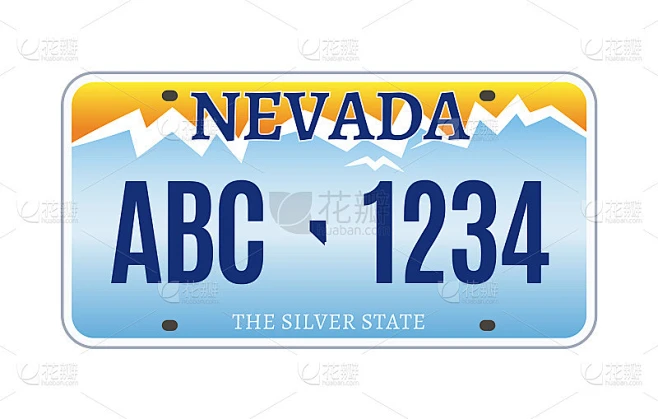 American Nevada car license plate vector registrat素材-花瓣网