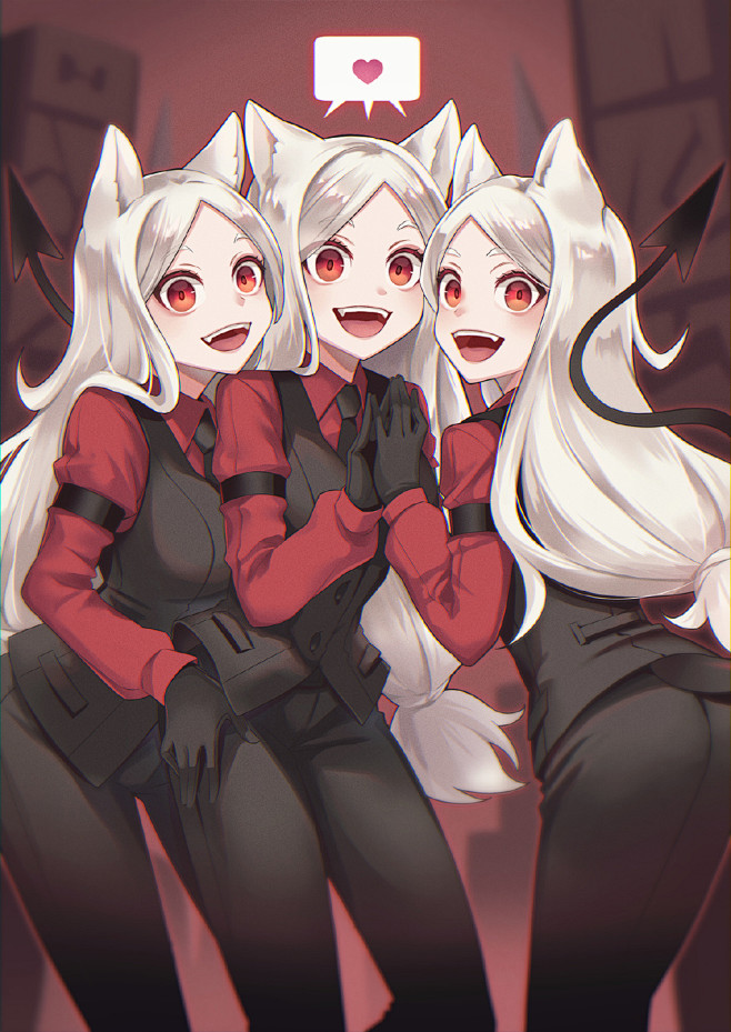 【P站美图】白毛、红眼、恶魔萌妹！地狱把妹王Helltaker壁纸特辑 - ACG17