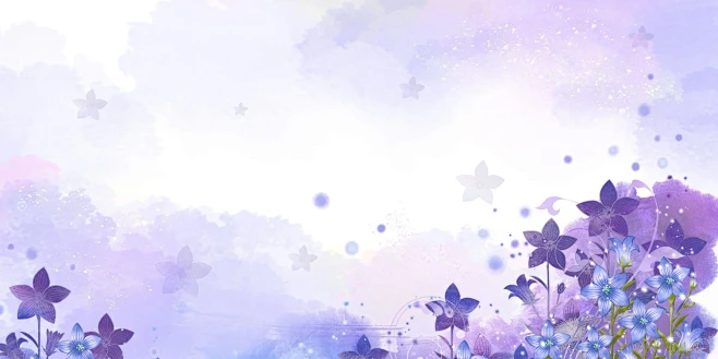 紫色手绘水彩古风花古风中国风花海报展板 - 小红书-花瓣网