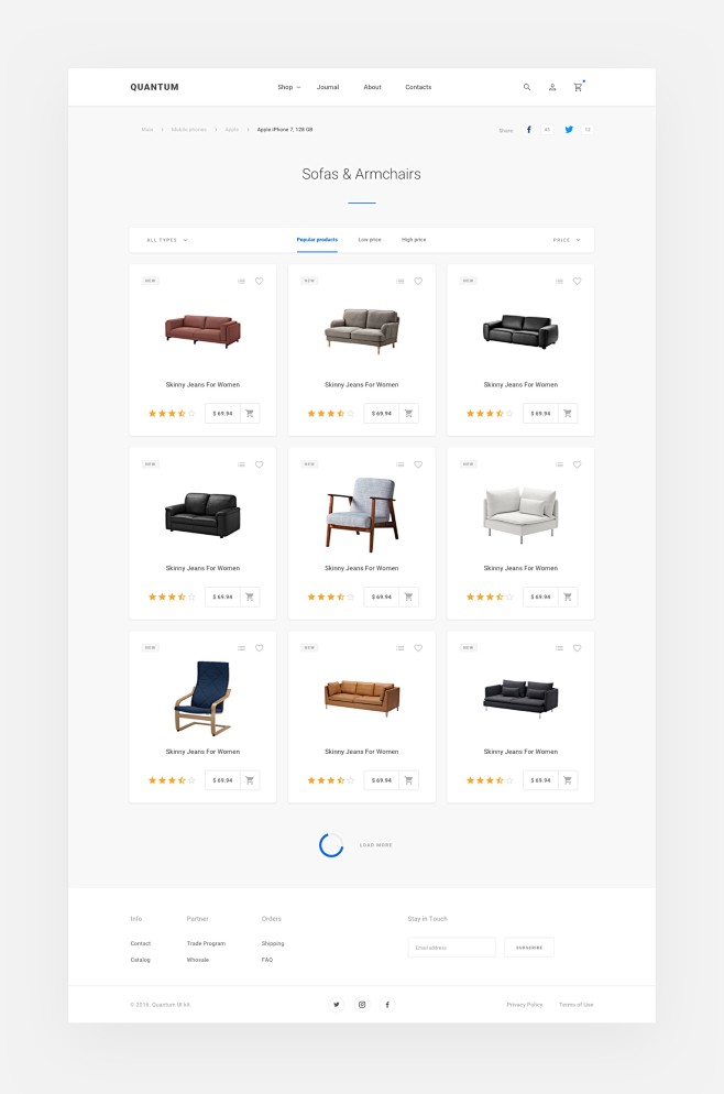 UI设计Web UI商城界面设计网站模板