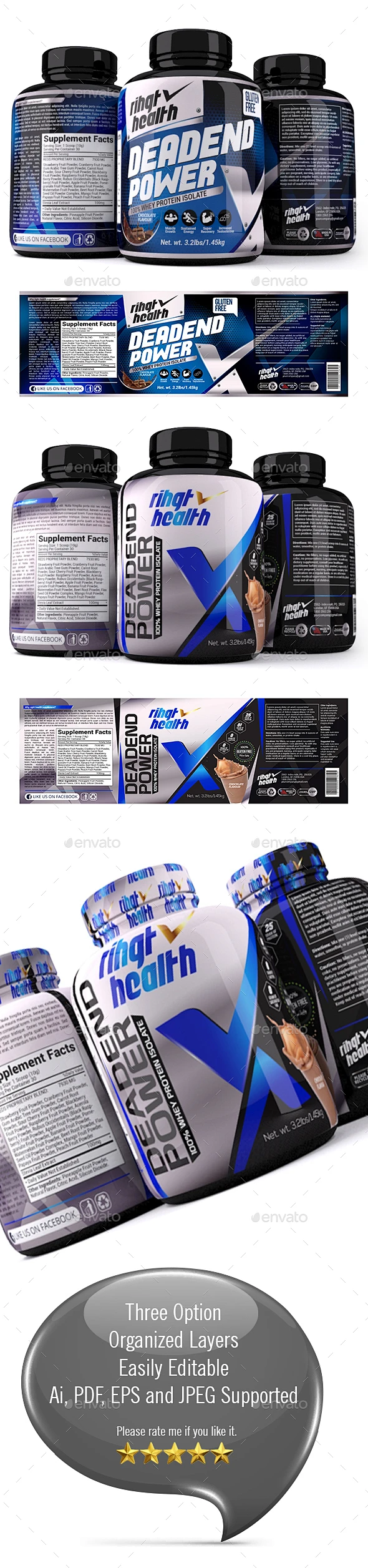 Supplement Label Template - 023 - Packaging Print Templates-花瓣网