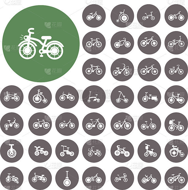 自行车类型图标集。矢量插图eps10
