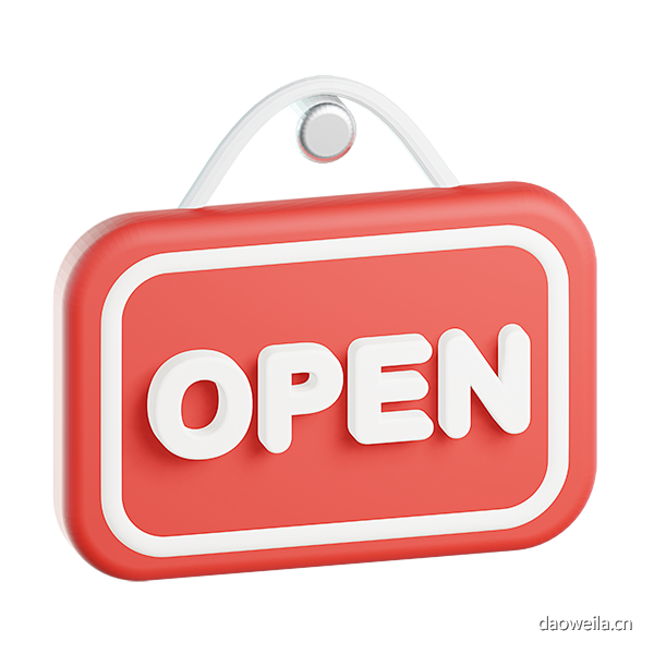 营业中Open Icon @到位啦UI素材 购物促销物流配送3D图标模型图片_3D模型png图片素材-花瓣网