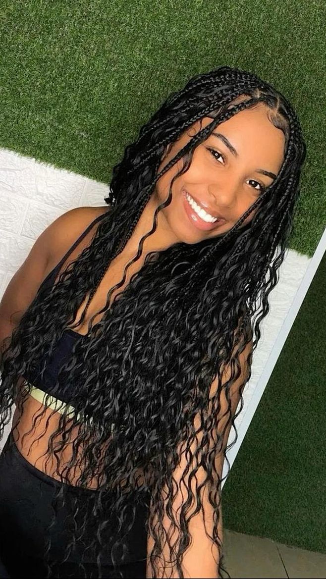 Boho knotless box braids
